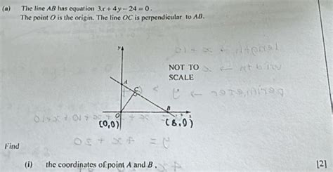 Solved A The Line AB Has Equation 3x 4y 24 0 The Point O Is The