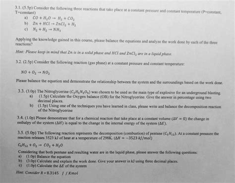 Solved P Consider The Following Three Reactions Chegg