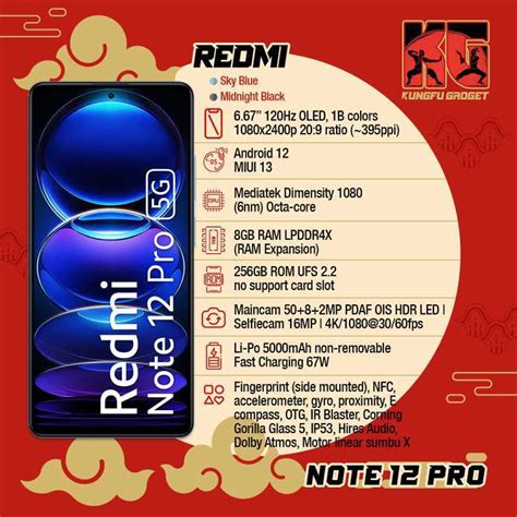 Promo Xiaomi Redmi Note 12 Pro 5G 8 256 RAM 8GB ROM 256GB Garansi Resmi Diskon 3 Di Seller