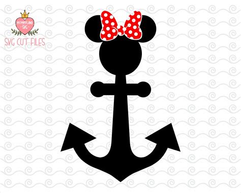 Anchor Minnie Head Svg Disney Cruise Svg Minnie Mouse Svg Etsy