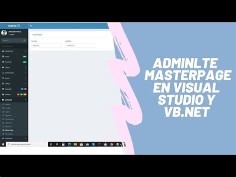 Como agregar MasterPage página maestra con AdminLte en visual studio vb