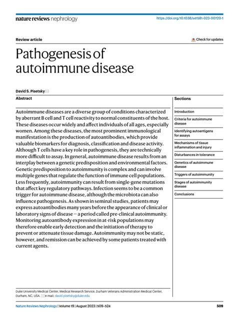 Pathogenesis Of Autoimmune Disease Nephrology Pdf Autoimmunity Immune System