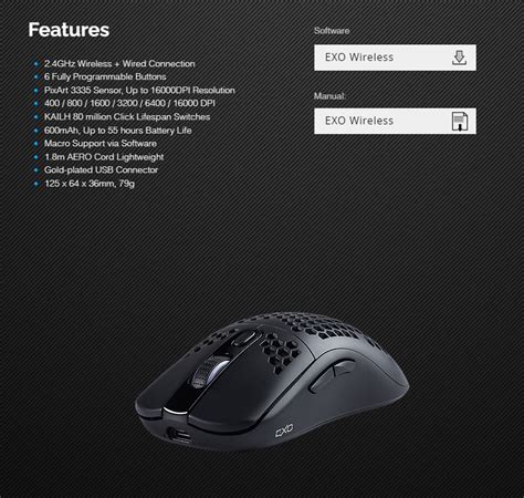 Tecware Pulse Elite Exo Light Weighted Wireless Gaming Mouse Exo Honeycomb Shell Hot Swap