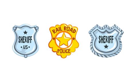 Premium Vector Sheriff Shields And Stars Badges Set Golden And Silver