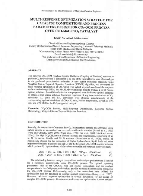 pdf multi response optimization strategy for catalyst compositions