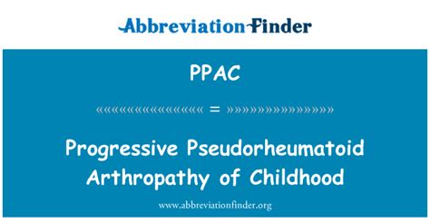 Ppac Significa Artropatía Progresiva Del Pseudorheumatoid De La Infancia Progressive