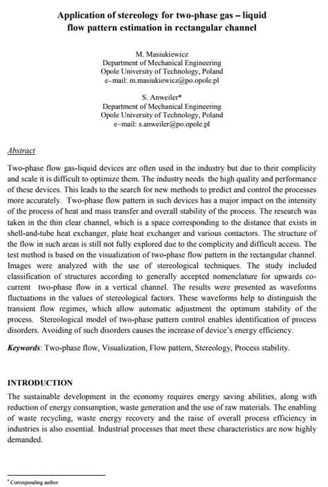 Pdf Application Of Stereology For Two Phase Gas Liquid Flow Pattern Estimation In