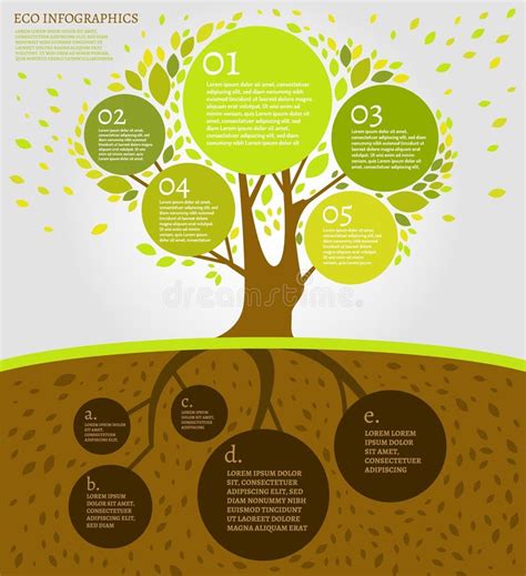 Beautiful Bio Infographics With Tree And Underground Area Stock Vector Illustration Of Data