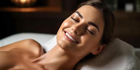 Promoting Selfcare Benefits Woman Enjoying Facial Massage At Spa