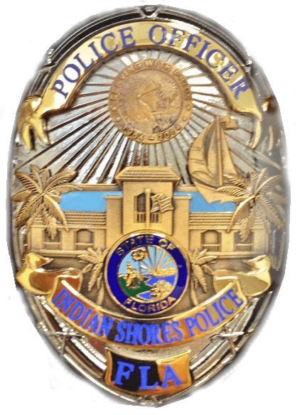 Indian Shores Pd Fl Police Badge Police Fire Badge