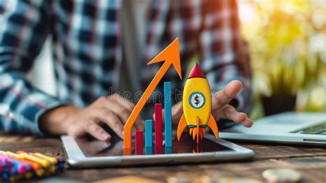 Businessman Holding Holographic Rocket Symbolizing Startup Success And