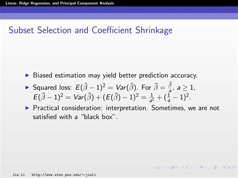 Linearridge Regression And Principal Component Analysis