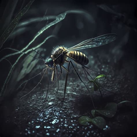 Macro Portrait Of Mosquito Generative Ai Stock Illustration Illustration Of Care Insect