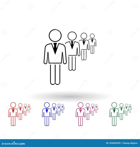 Business People In A Row Multi Color Icon Simple Thin Line Outline Vector Of People Icons For