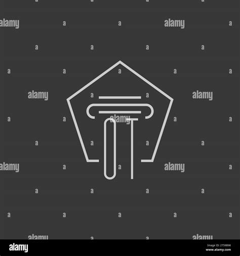 Initial Monogram OT With Monoline Pillar Logo Design Ideas Stock Vector