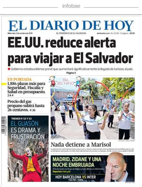 El Diario De Hoy El Salvador 2 De Octubre De 2019 Infobae