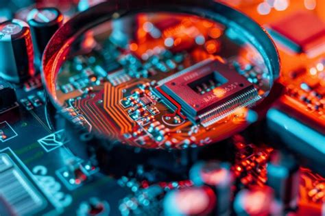 Premium Photo Detailed Close Up Of Computer Microchips Under
