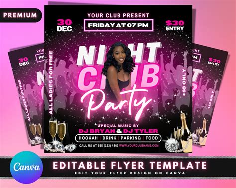Club Flyer Diy Flyer Template Design Event Flyer Party Invitation