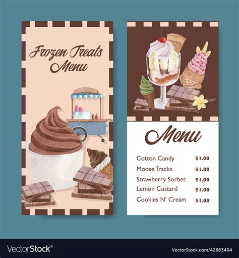 Menu Template With Ice Cream Flavor Royalty Free Vector