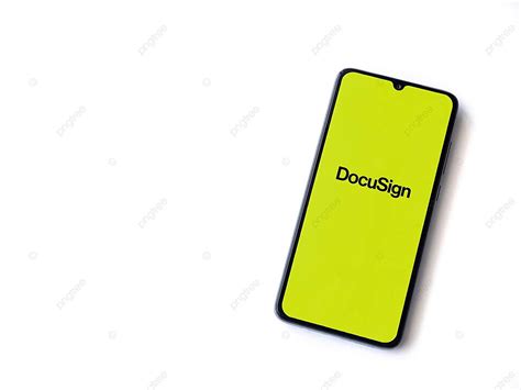 Layar Peluncuran Aplikasi Docusign Menampilkan Logo Yang Ditampilkan Di Layar Hitam Foto Latar