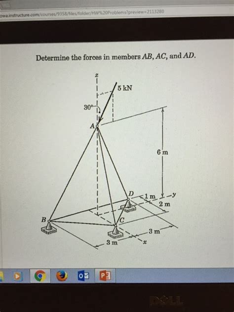 Solved Determine The Forces In Members Ab Ac And Ad