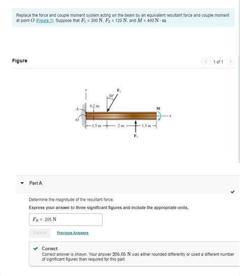 Solved Replace The Force And Couple Moment System Acting On