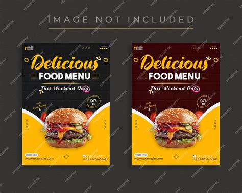 Premium Vector Delicious Food Menu Flyer Or Poster Template Design