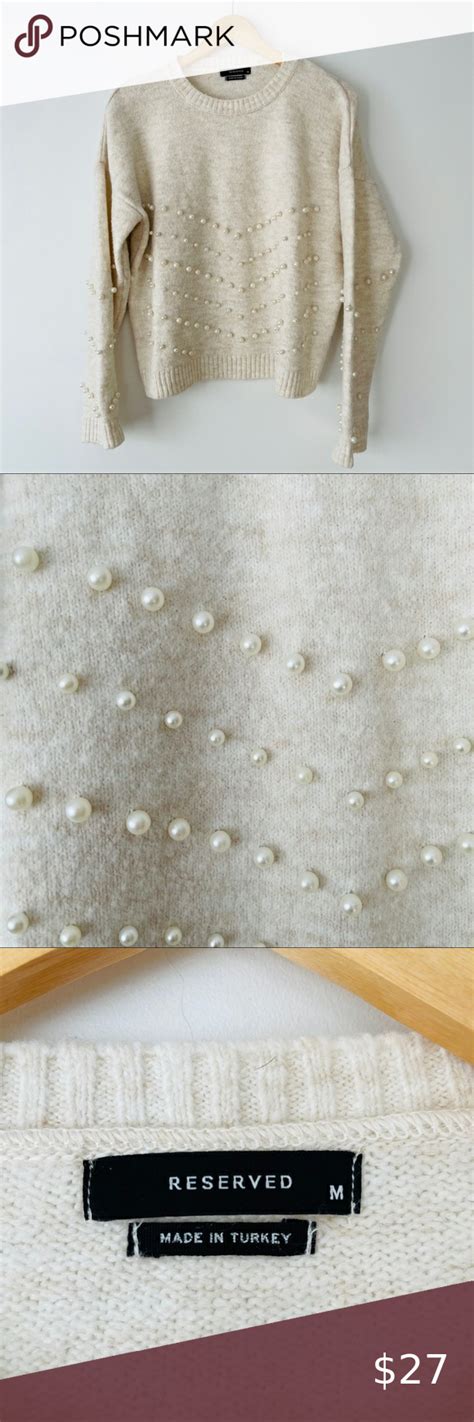 Cozy Cream Pearl Embellished Crew Neck Sweater Crew Neck Sweater