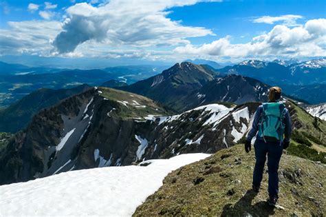 Frauenkogel 슬로베니아의 줄리안 알프스의 Triglav 산에서 파노라마 전망 Jesenice Slovenia에 대한