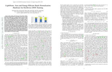 LightNorm Area And Energy Efficient Batch Normalization Hardware For