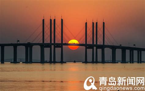青島海上落日圓 又到拍攝膠州灣落日好時節 新華網
