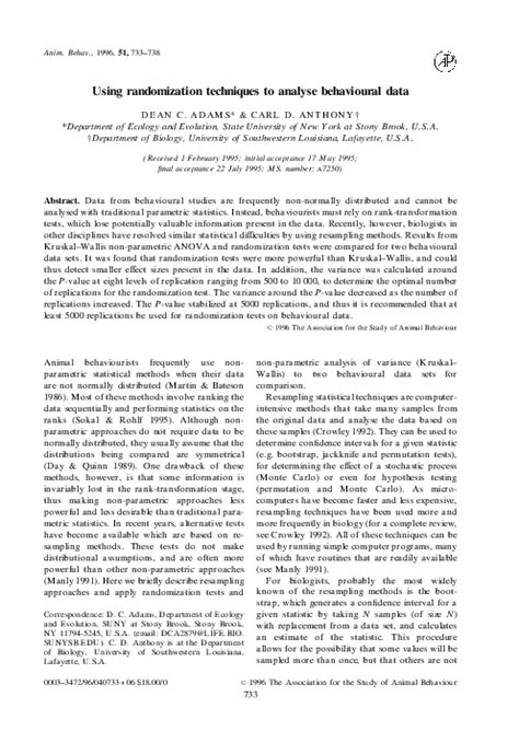 pdf using randomization techniques to analyse behavioural data