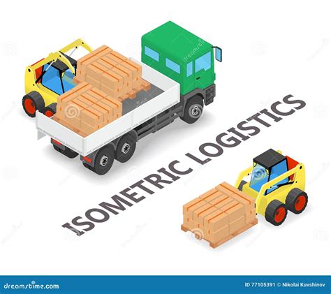 Process Of Loading The Trucks With A Forklift Stock Vector Illustration Of Loading Export