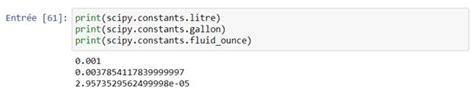 Tuto Python SciPy Manipuler Les Constantes Tutoriel Python