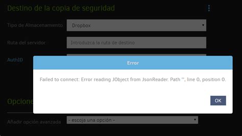 Dropbox OAuth Failed Support Duplicati