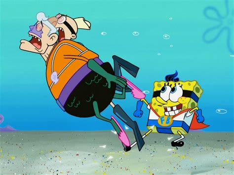 Zeemeerminman Vs Spongebob Mascotte Zeemeermin Man Met Een Blauwe