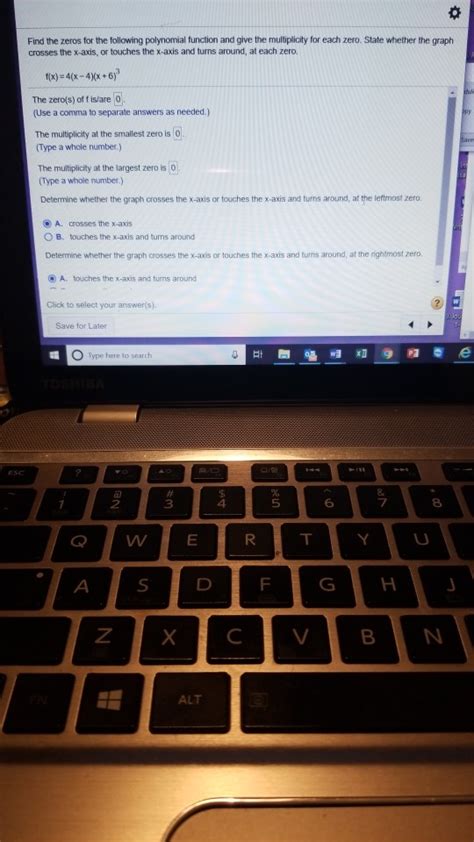 Solved Find The Zeros For The Following Polynomial Function Chegg