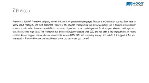Ppt Top 10 Best Php Frameworks For Web Development Powerpoint