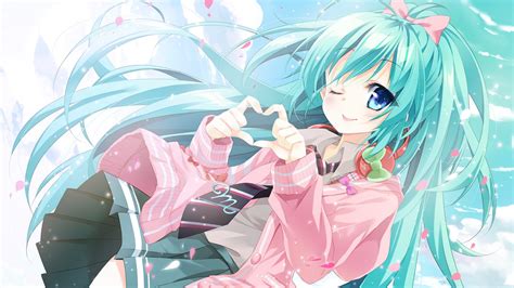 Anime Girl Heart Pose