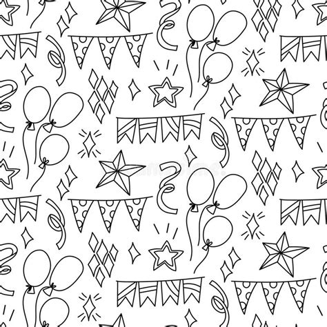 Pattern Festive Elements Using Balls Flags Confetti Are Suitable