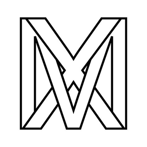 Logo Zeichen Mx Xm Icon Doppelbuchstaben Logo M X Premium Vektor