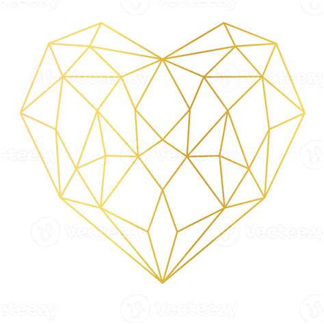 Baixe o png isento de royalties coração de ouro geométrico 18872516 da