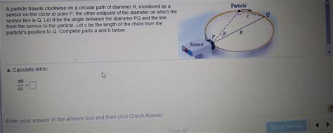 solved particle a particle travels clockwise on a circular