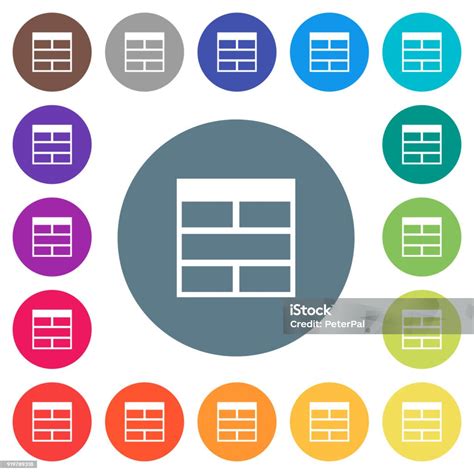 스프레드시트는 가로 테이블 셀 평면 흰색 아이콘 라운드 컬러 배경에 병합 데이터에 대한 스톡 벡터 아트 및 기타 이미지 데이터 문서 바둑판 Istock