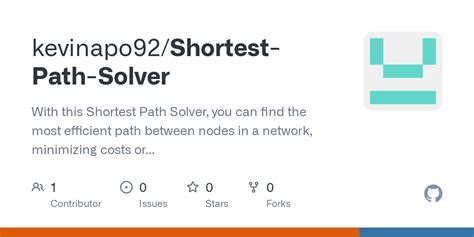 Github Kevinapo92shortest Path Solver With This Shortest Path