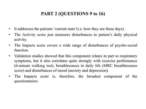 Cardiopulmonary Sgrq Questionnaire Ppt