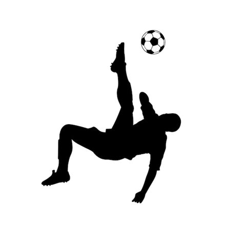 Silueta de jugador de fútbol con pelota aislada logotipo jugador