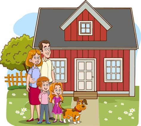 Feliz Lindo Vector De Dibujos Animados De Familia 19015949 Vector En