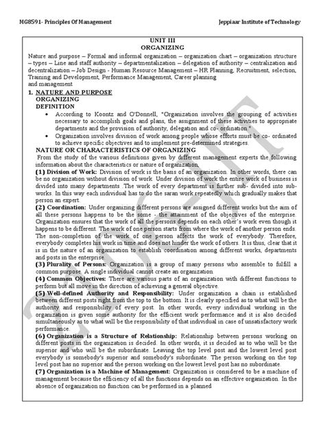 Pom Unit 3 Pdf Organizational Structure Decentralization