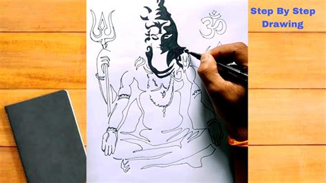 Lord Shiva Stencil Drawing Easy Step By Step Tutorial Shiva Art